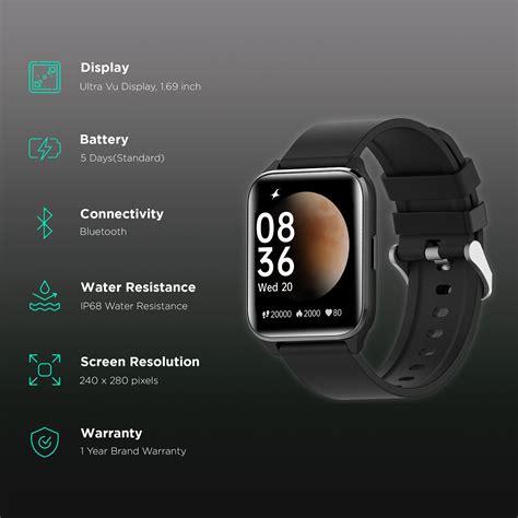 Buy Fastrack Reflex Volt Smartwatch With Activity Tracker 42 92mm UltraVU Display IP68 Water