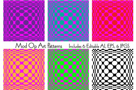 Mod Op Art Patterns By Melissa Held Designs Thehungryjpeg