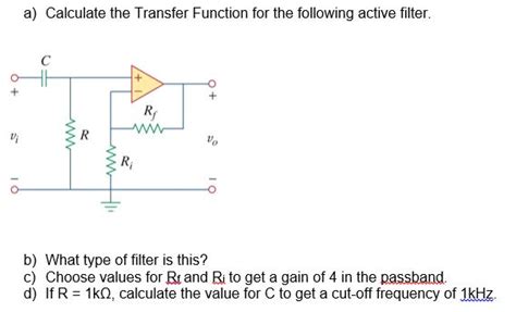 Solved Calculate The Transfer Function For The Following Chegg