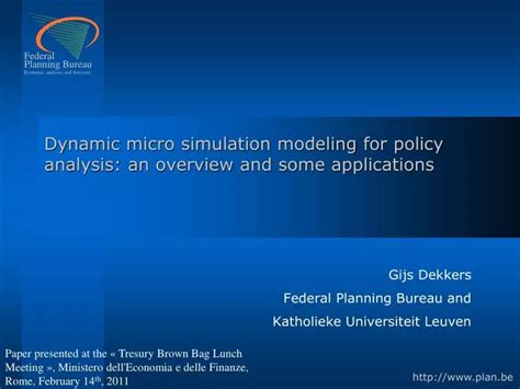 Ppt Dynamic Micro Simulation Modeling For Policy Analysis An Overview And Some Applications