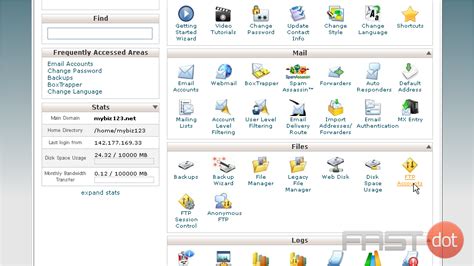 create ftp accounts in cpanel