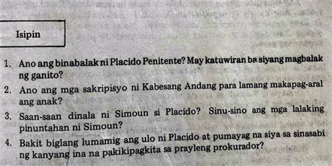 Isipin 1 Ano Ang Binabalak Ni Placido StudyX