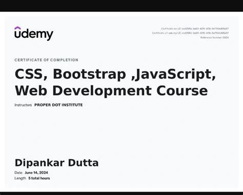 Dipankar Dutta On Linkedin Css Bootstrap Javascript Udemy