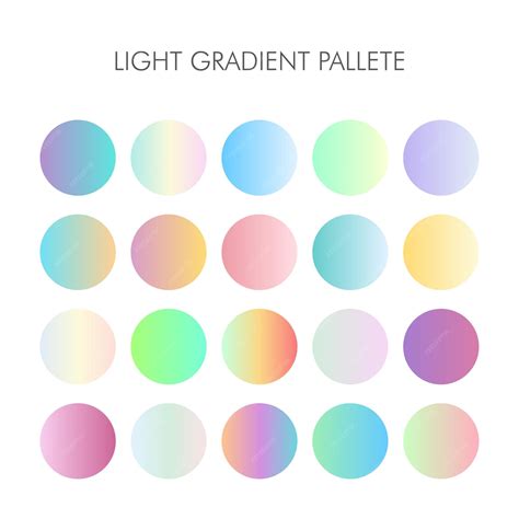 Premium Vector Set Of Light Color Gradient Palette