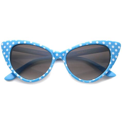 Retro 1950s Polka Dot Cat Eye Fashion Sunglasses Zerouv
