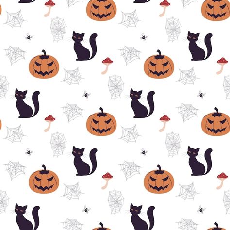 Premium Vector Halloween Seamless Pattern