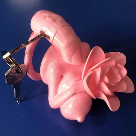 2024 New Chastity Cage Pink Resin Chastity Device ABC Male Chastity ...