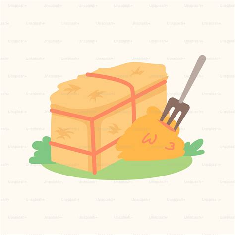 포크 옆의 건초 더미 벡터 Unsplash의 밀 이미지