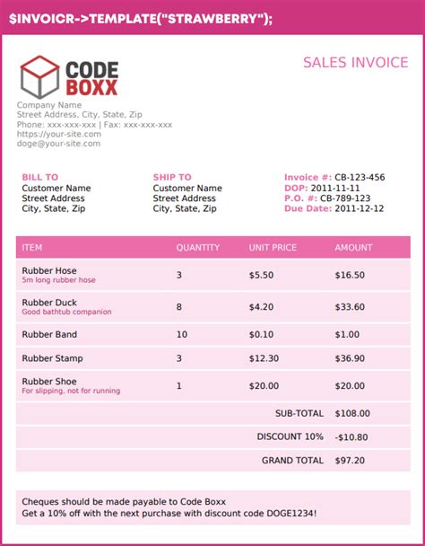 Invoicr Open Source Php Invoice Generator Html Pdf Docx Png