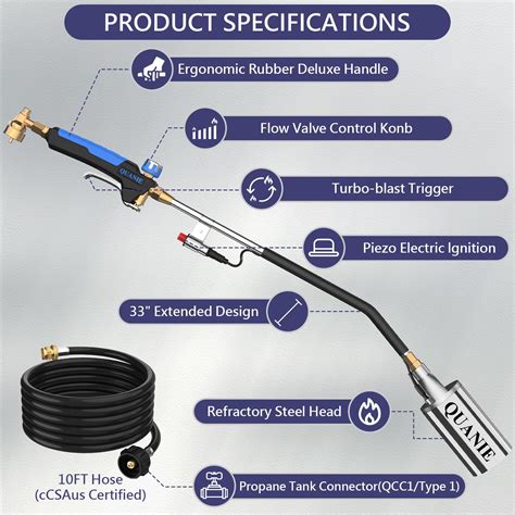 Quanie Propane Torch Weed Burner Kitweed Torch