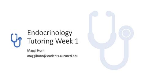 Physiology Endocrinology Overview Tutoring Slides Ppt