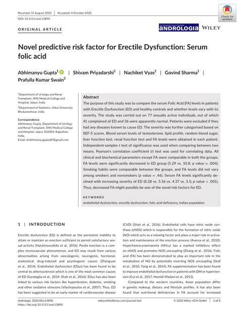 pdf novel predictive risk factor for erectile dysfunction serum