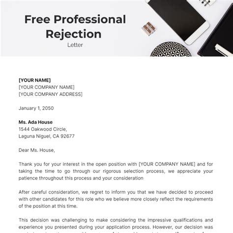 Professional Rejection Letter For Job Offer Template Edit Online