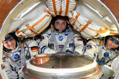 Astronauts Returning Home From The ISS Aboard A Not So Spacious Soyuz