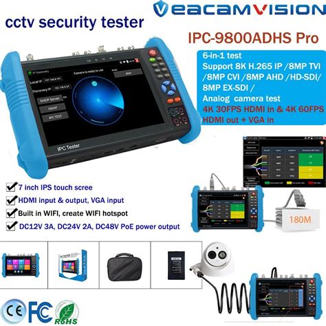 Ipc 9800adhs Pro Analog Poe Test Network Cable Check Cctv Security Tester High Resolution Cctv