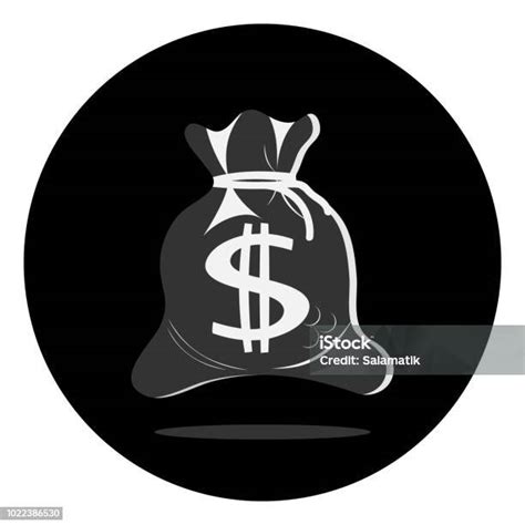 錢袋黑色圖示麻袋扁平簡單向量插圖在白色背景上被隔離向量圖形及更多中獎圖片 中獎 亞麻布 債務 Istock