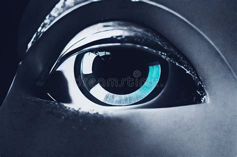 Vista De Ojo Humano Con Alumno Negro En Tonos Grises Negros Stock De