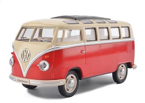 Vintage Blue White Vw Bus Model Collectible Tinplate Toy