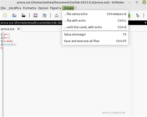 Come Creare Uno Script Su Scilab Stemkb It
