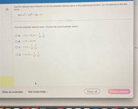 Solved Use The Rational Zeros Theorem To List The Potential