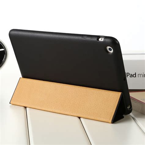 Classic Premium Leatherette Smart Cover Case Ipad Mini Black
