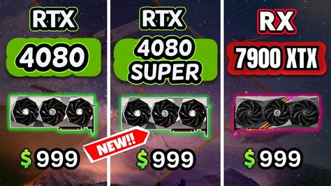 Rtx 4080 Vs 4080 Super Vs Rx 7900 Xtx Test In Games 4k Ultra Youtube
