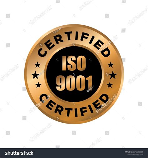Iso 9001 Certified Gold Emblem Iso Stock Vector Royalty Free