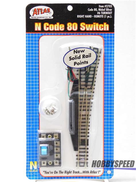 Atlas N Scale Code 80 Right Hand 6 Remote Turnout Atl2705