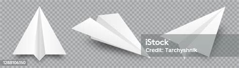투명 한 배경에 현실적인 수제 종이 평면 컬렉션 평면 스타일의 종이 접기 항공기 벡터 일러스트레이션 3차원 형태에 대한 스톡 벡터 아트 및 기타 이미지 Istock