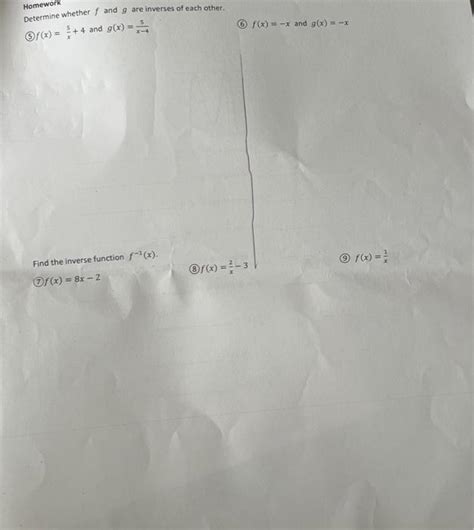 Determine Whether F And G Are Inverse Of Eachother Chegg Com