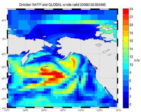 6 Ncep Global Reanalysis And Narr Winds Valid 20000126 06z