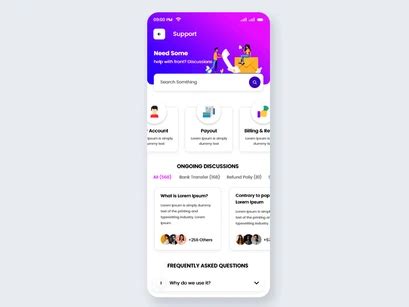 Contact Us And Support Page Mobile App UI Kit By EpicPxls