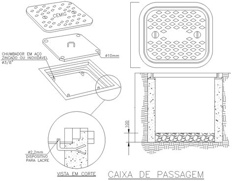 Manhole Cover Plan Details Autocad Dwg File Cadbull
