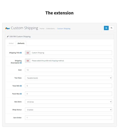 Opencart Custom Shipping Method