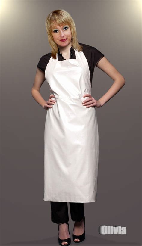 Plastic Aprons Pvc Apron Victory Pose Rubber Gloves Maid Dress I