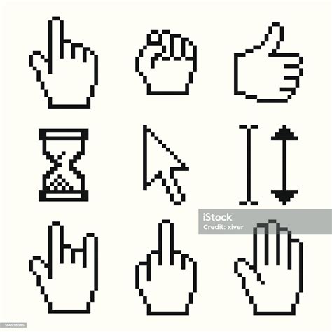 Pixelated Cursors Stock Illustration Download Image Now Pixelated