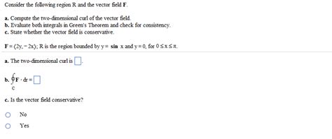 solved consider the following region r and the vector field