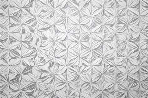 Premium Photo White Geometric Floral Leaves 3d Tiles Wall Texture
