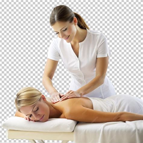Premium Psd Woman Getting A Back Massage From Female Nasseur On