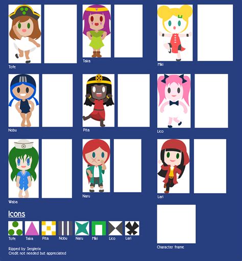 The Spriters Resource Full Sheet View Shipped Characters