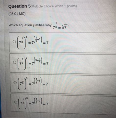 Solved Question 1 Multiple Choice Worth I Points 03 01 MC Chegg