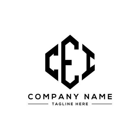 Cei Letter Logo Design With Polygon Shape Cei Polygon And Cube Shape