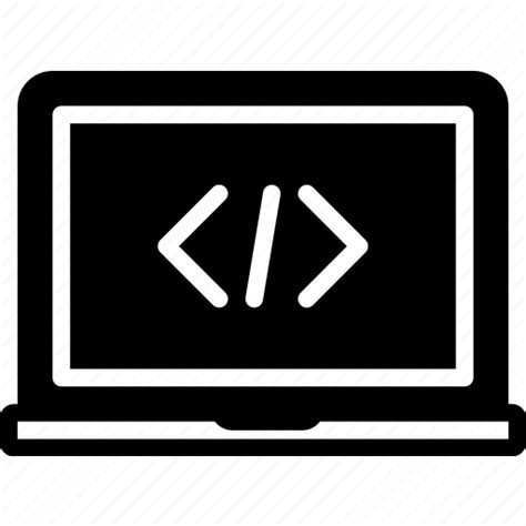 code coding development laptop programming icon download on