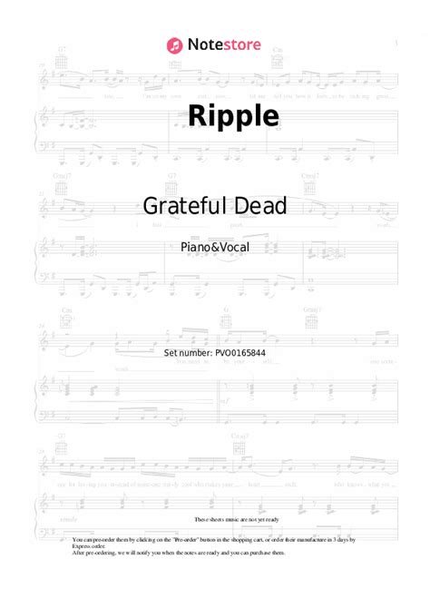 Ripple Piano Sheet Music And Voice Grateful Dead In Note