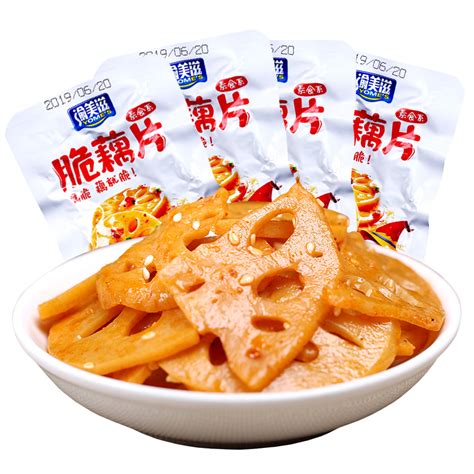 60包好吃的麻辣脆藕片莲藕丁零食香辣海带小吃休闲食品排行榜虎窝淘