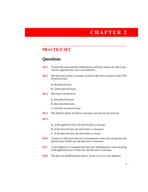 Data Communications And Networking Th Edition For C H A P T E R PRACTICE SET Questions Q