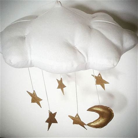 아기 보육 천장 모바일 파티 장식 구름 달 별 매달려 장식 아기 침구 핑크 실버