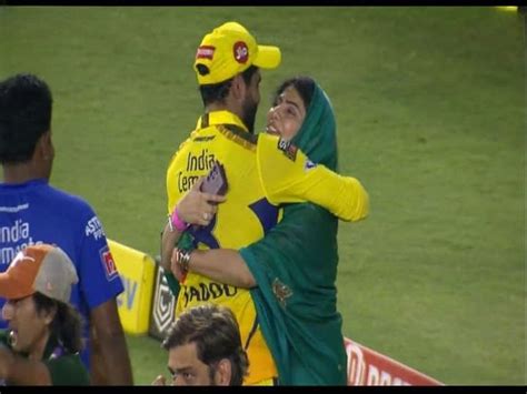Ravindra Jadeja Hugs Wife Rivaba After Last Over Heroics To Help Csk