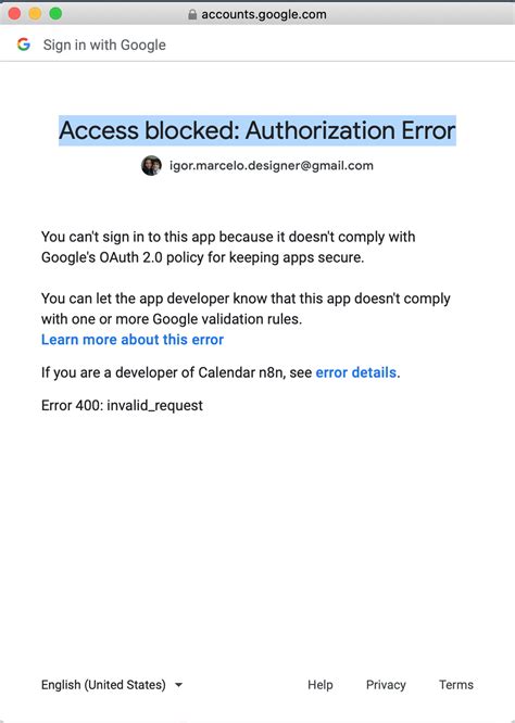 Google Calendar Access Blocked Authorization Error Questions N N Community