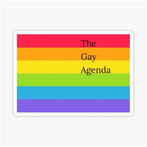 The Gay Agenda Version 2 Sticker For Sale By Unicornpeeps Redbubble